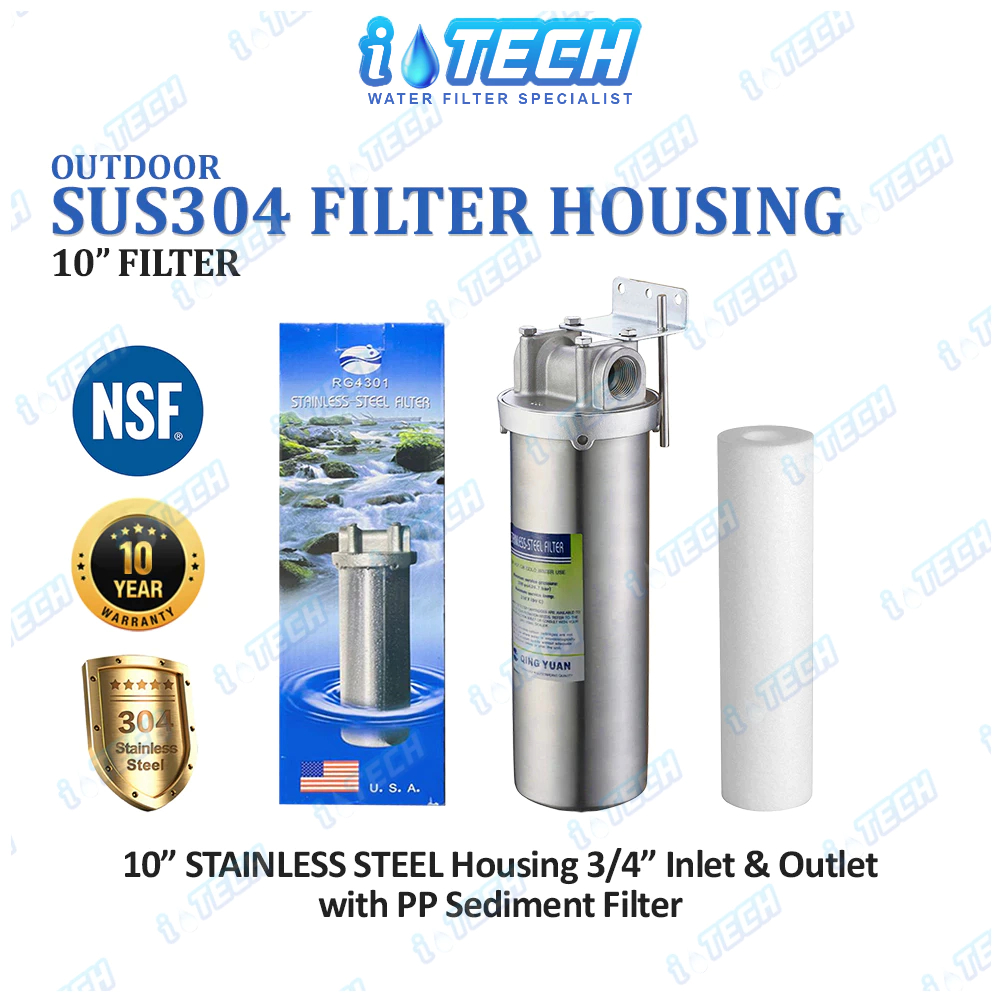 USA Heavy Duty Stainless Steel Filter Housing with PP Sediment Filter ...