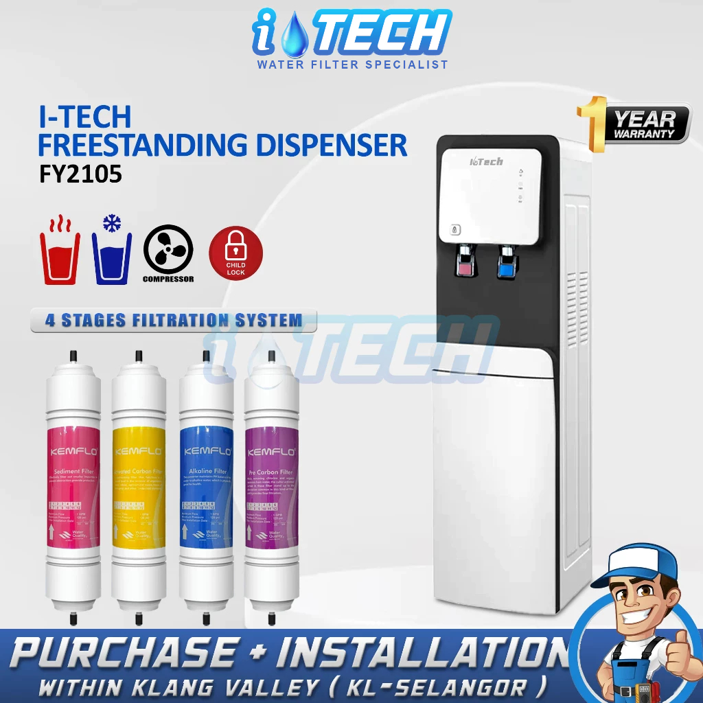 [FREE INSTALL] I-TECH Hot & Cold Floorstanding Water Dispenser FY2105 ...