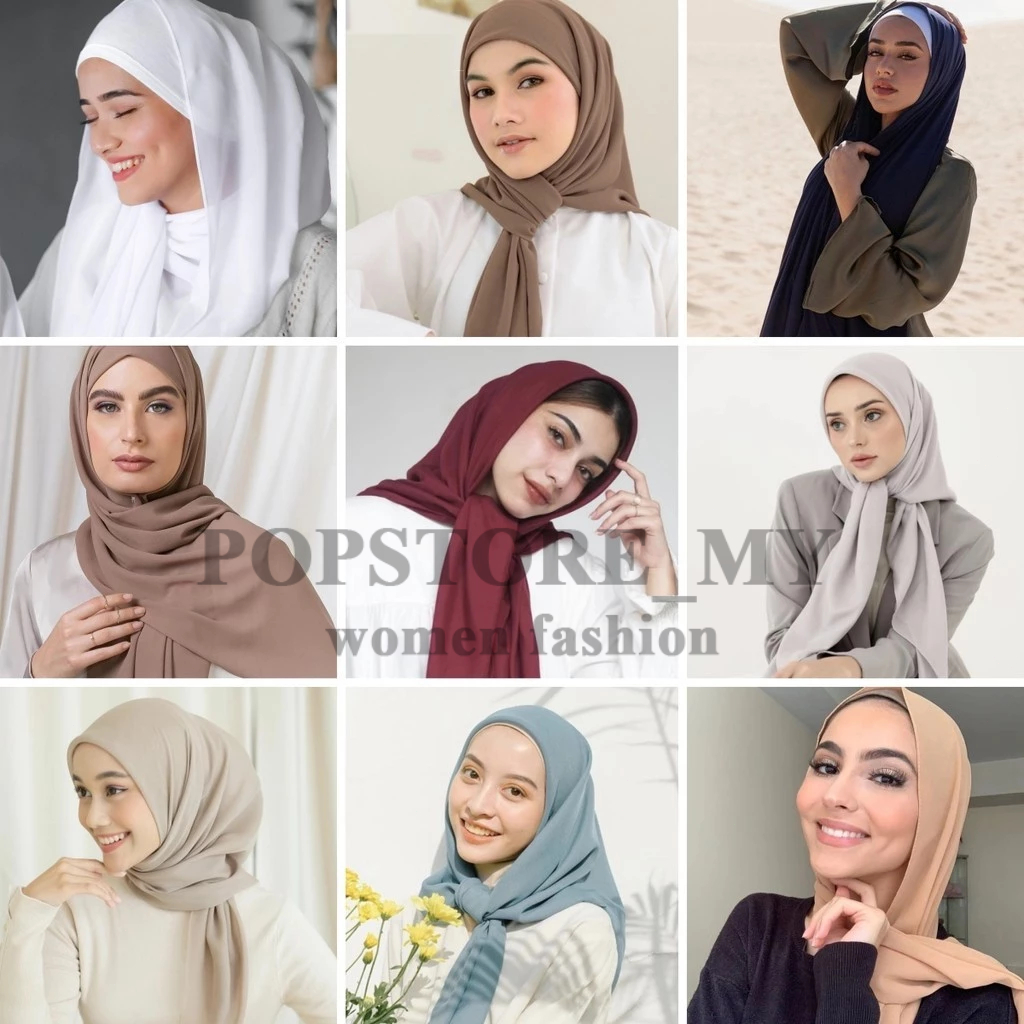 👗Ready Stock👗70*180cm Perimum Shawl Chiffon Shawl Muslimah Women Hijab ...