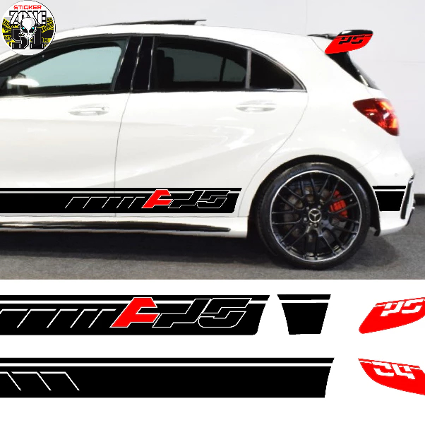 [Ready Stock] AMG A45 Mercedes Benz Door Stripe with Rear Wing Spoiler ...