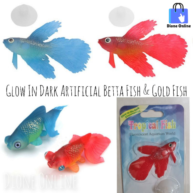 Artificial Betta Fish / Gold Fish / Glow In Dark Aquarium Decoration ...