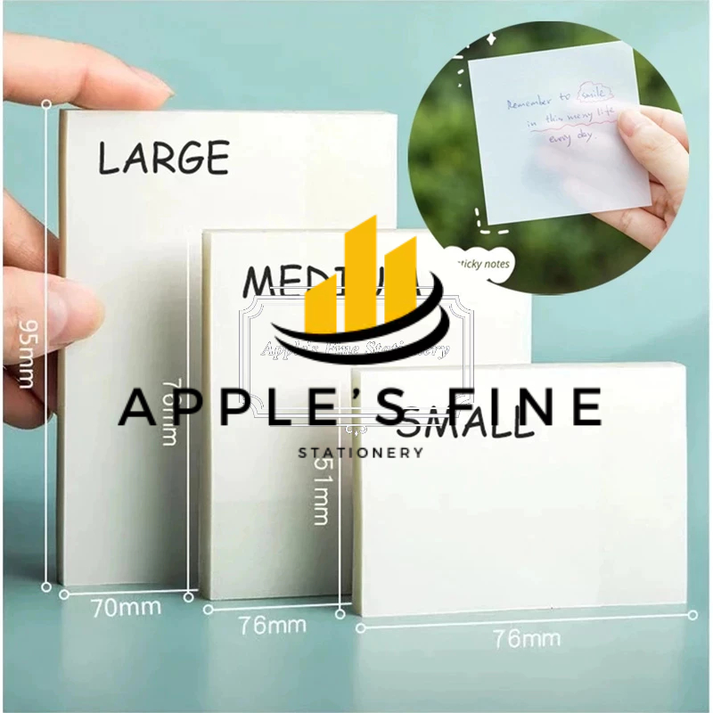 *Ready Stock* 50 Sheets Mini Sticky Note Lovely Transparent Sticky Memo ...