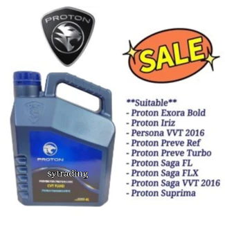 New Packing Proton CVT ATF Gear Oil 4 Liter PW913967 Saga FLX VVT ...