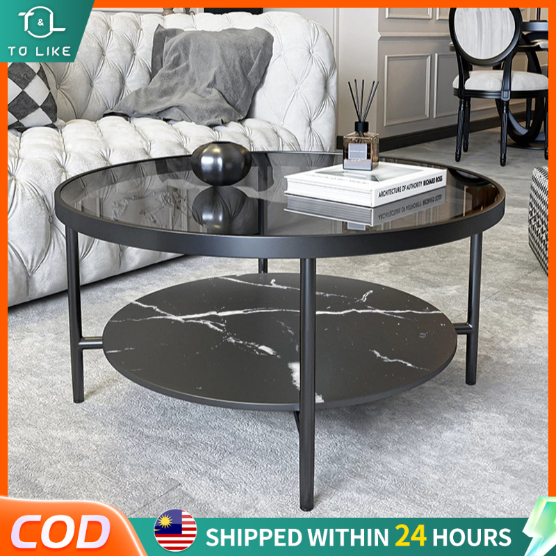 Tempered glass Tea Table Living Room Nordic Simple Side Table Circular ...