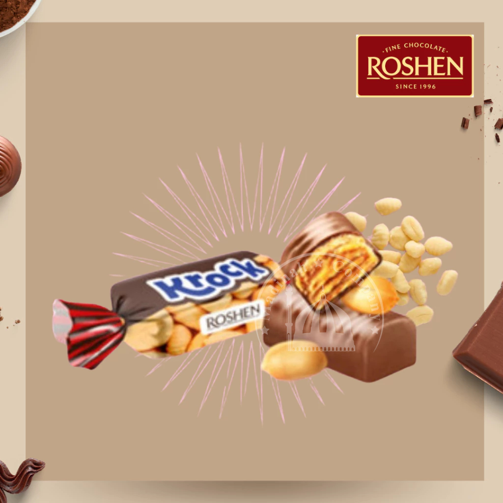 New Arrival Roshen Krock Sweets With Peanut Paste In Cocoa Coating 250g ...