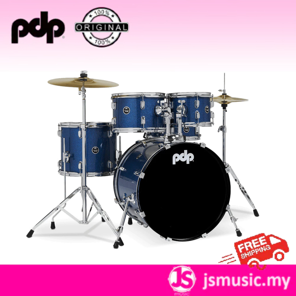 DW PDP Center Stage 5-pc Drum Kit with Hardware, Stool & Cymbals ...