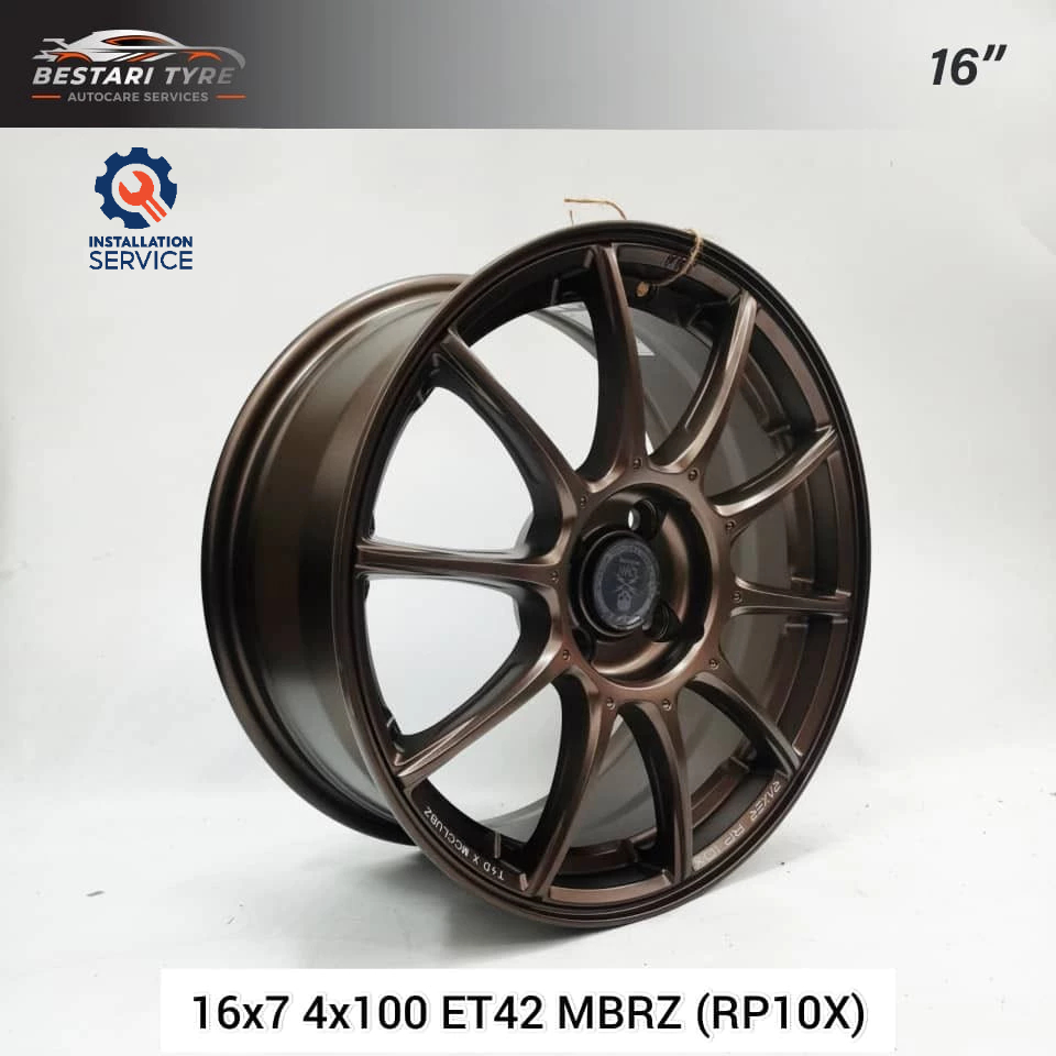 【Installation Available】RP10X RAXER FLOW FORMING 16 INCH 16x7 4x100 ET42 MBRZ READY STOCK SPORT ...