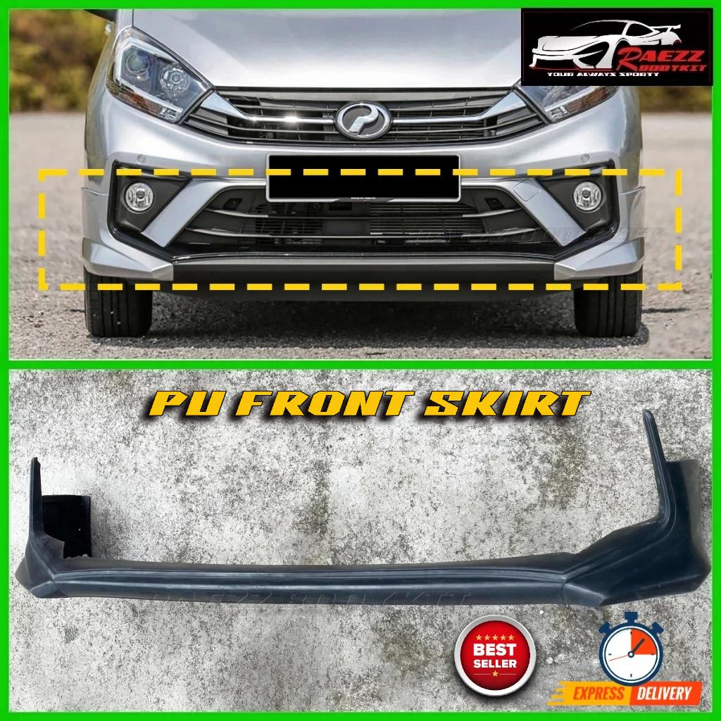 Ready Stock Perodua Axia 2019 **G.U Design** PU Front Skirting ...