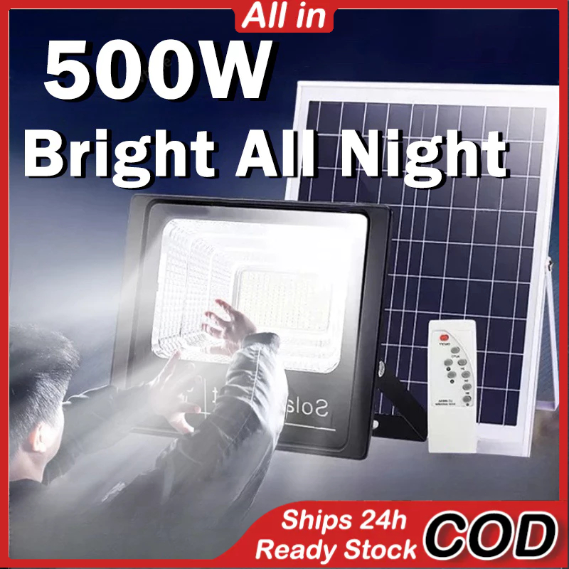 🍃Ready Stock🍃Solar Light 500W lampu Solar outdoor lighting Flood Light ...
