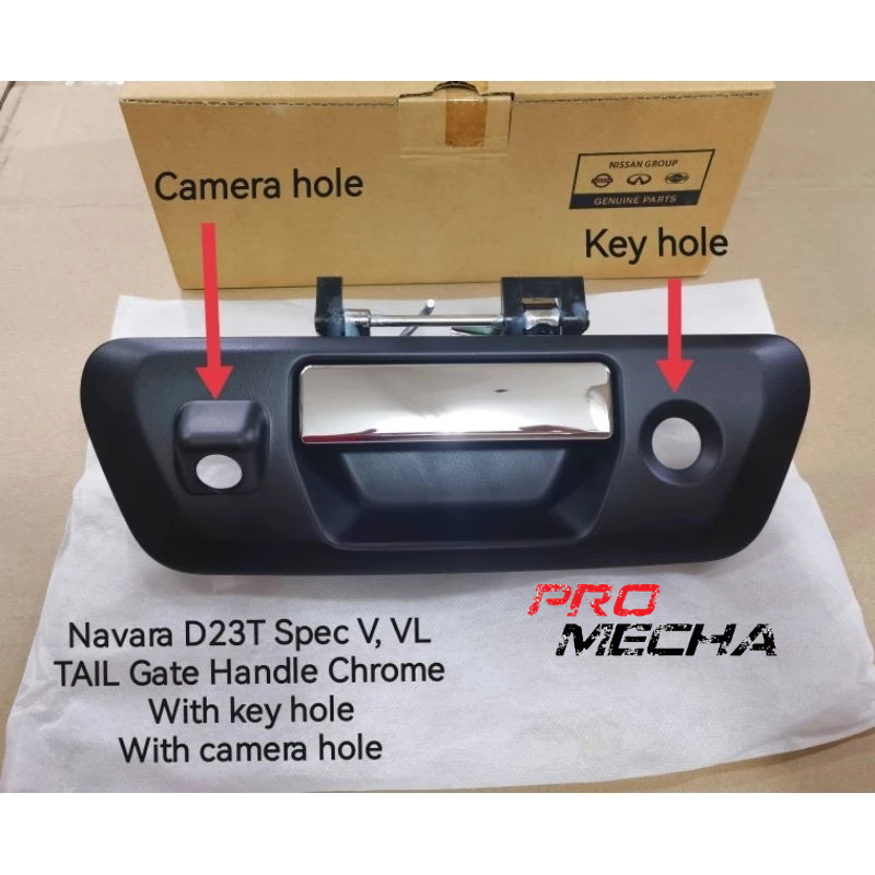 ORIGINAL NISSAN NAVARA NP300 2016 D23T TAIL GATE HANDLE (CHROME) WITH CAMERA HOLE | Shopee Malaysia