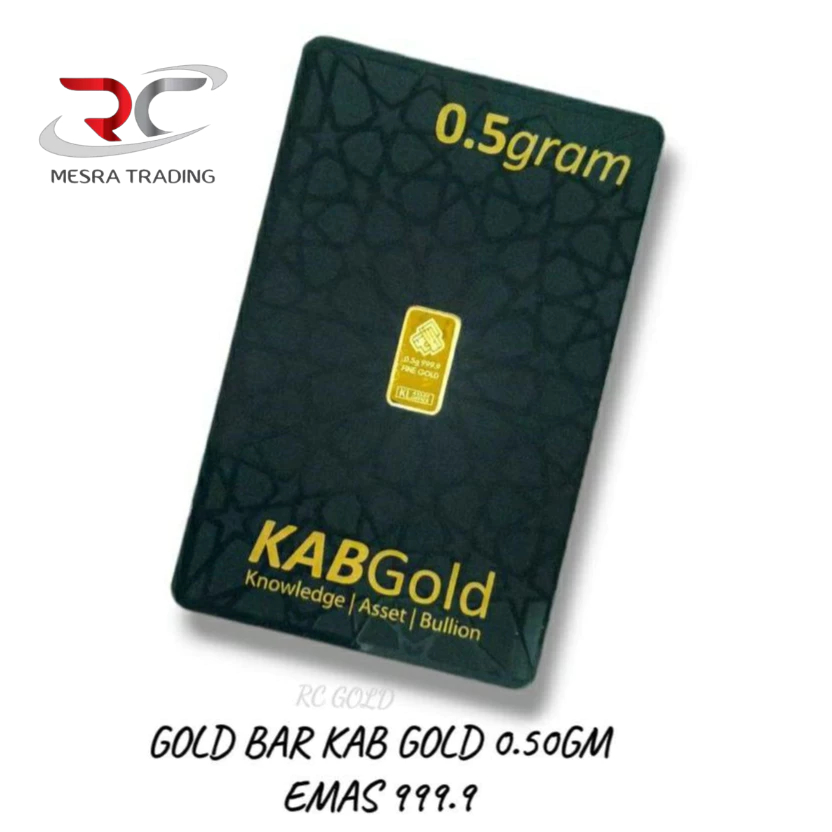 KAB GOLD BULLION BAR 0.50GM 999.9 CLASSIC DESIGN GOLD BAR 0.5GM 999.9 ...
