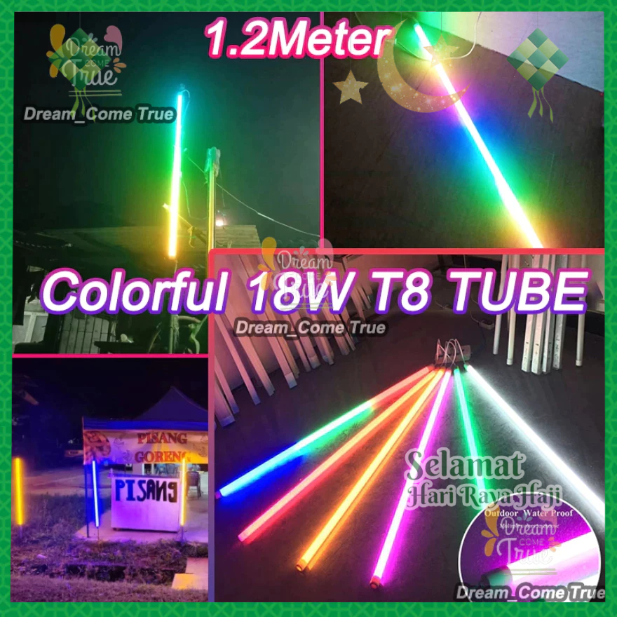 LED Colour Light Tube Weatherproof 4ft T8 18W Multi Color Tube Red ...