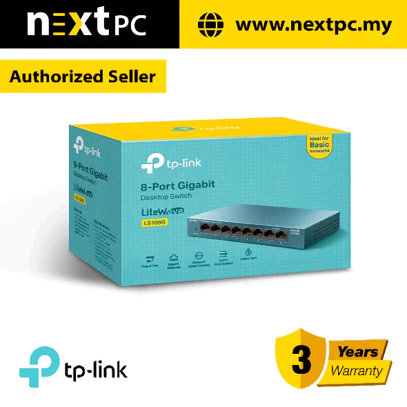[Ready Stock] TP-LINK LS108G 8-Port 10/100/1000Mbps Desktop Switch/ 3 ...