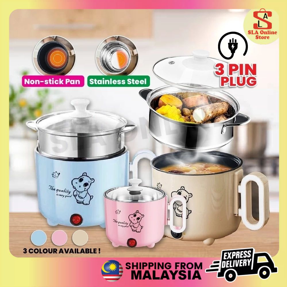【600 Watt】Non Stick Multifunctional Cooker 1.8L Mini Electric Rice Soup ...