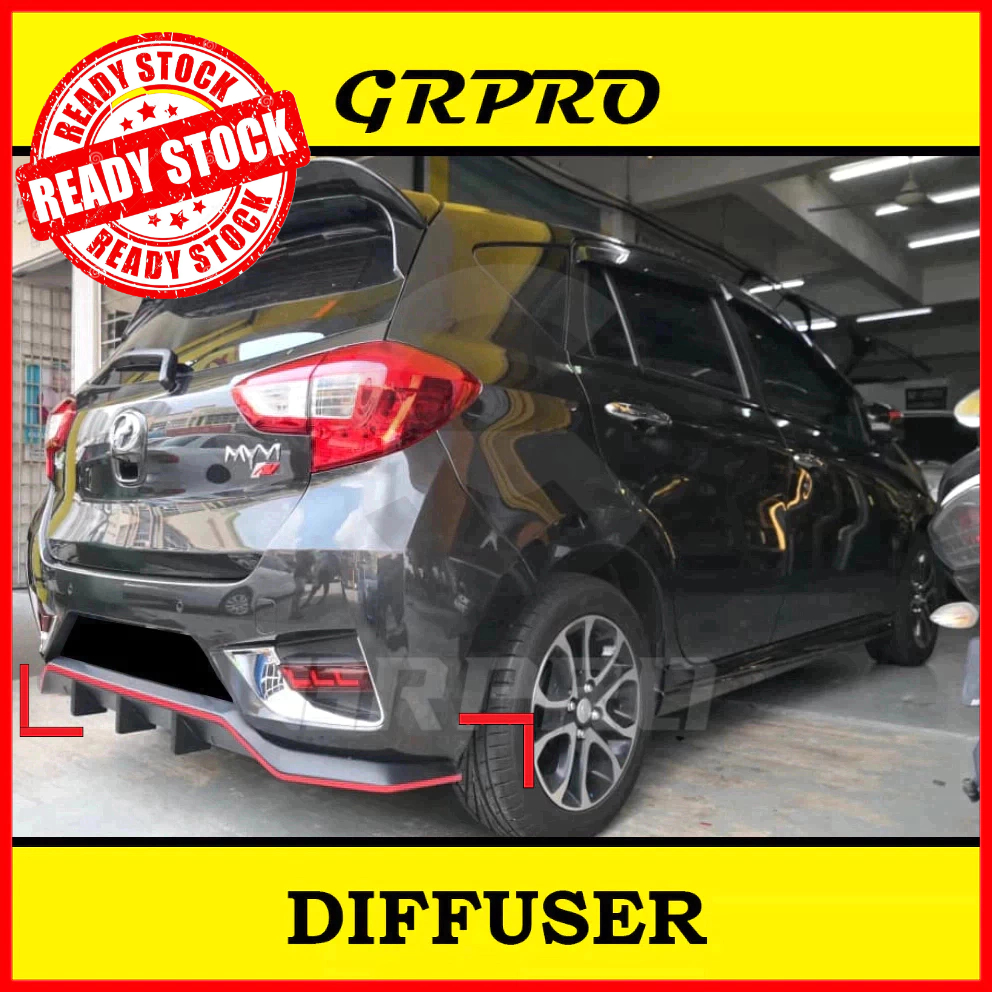 READY STOCK Perodua Myvi G3 2018 - 2021 PU Rear Diffuser/Add On ...