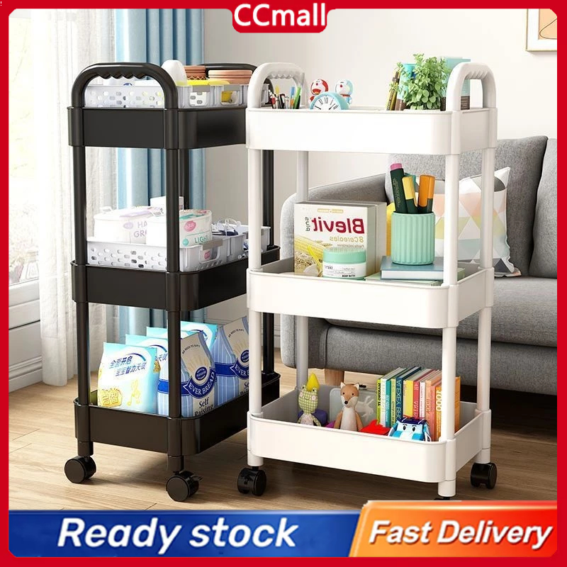 4/5 Tier Trolley Racks with Wheels Multifunction Storage Shelf Rack for ...