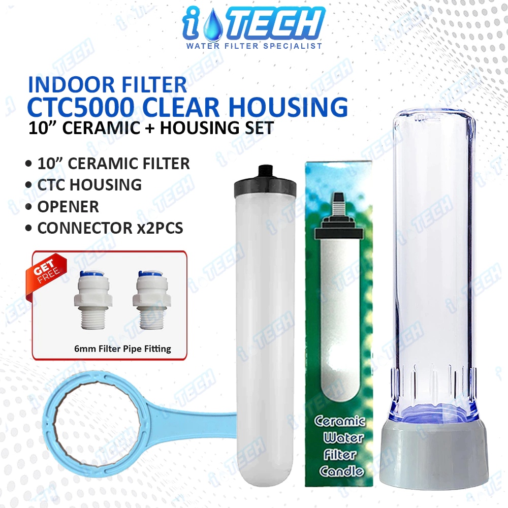 Indoor Super Slim Clear Housing Water Filter with Ceramic CTC5000 - Pre ...