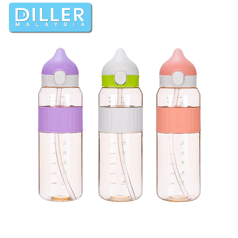 Diller PPSU High Quality Straw Water Bottle One Click Open D2404 (600ml / 1080ml) | Shopee Malaysia