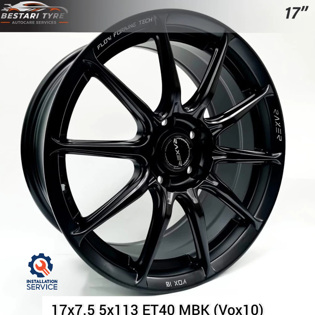 【Installation Available】VOX10 RAXER FLOW FORMING 17 INCH 17x7.5 5x113 ET40 MBK READY STOCK SPORT ...