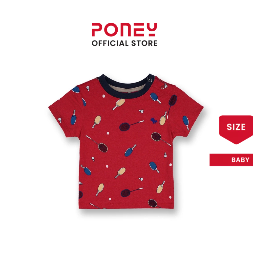 [DEALS] Poney Baby Boys Red Racket Games Short Sleeve Tee | Shopee Malaysia