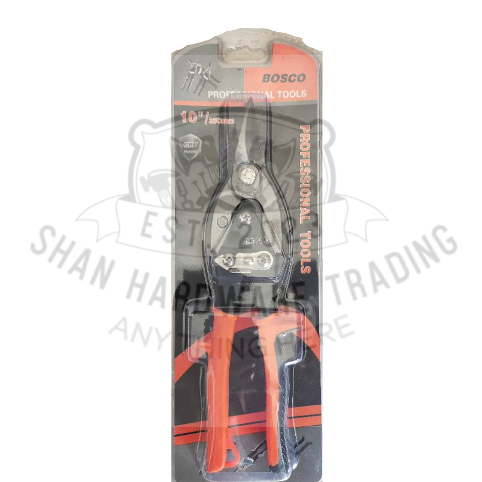 BOSCO 10" 250MM AVIATION TIN SNIPS CUTTER MULTIPURPSE CUTTER GUNTING ...