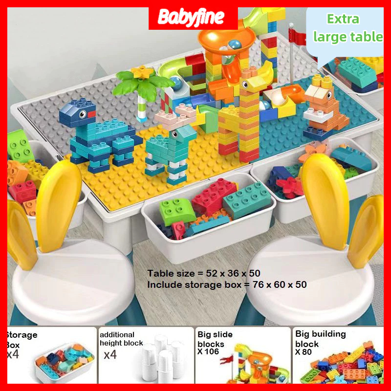Large Size Kids Multi Function Building Blocks Table Learning Desk Space Sand Activity Brick ...
