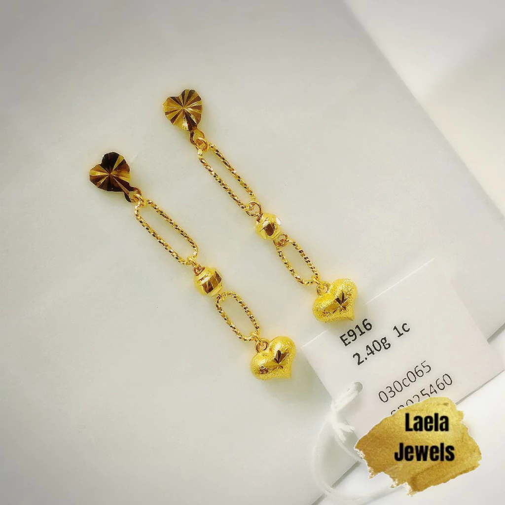 LAELA SUBANG PAKU JURAI EMAS TULEN 916 | Shopee Malaysia