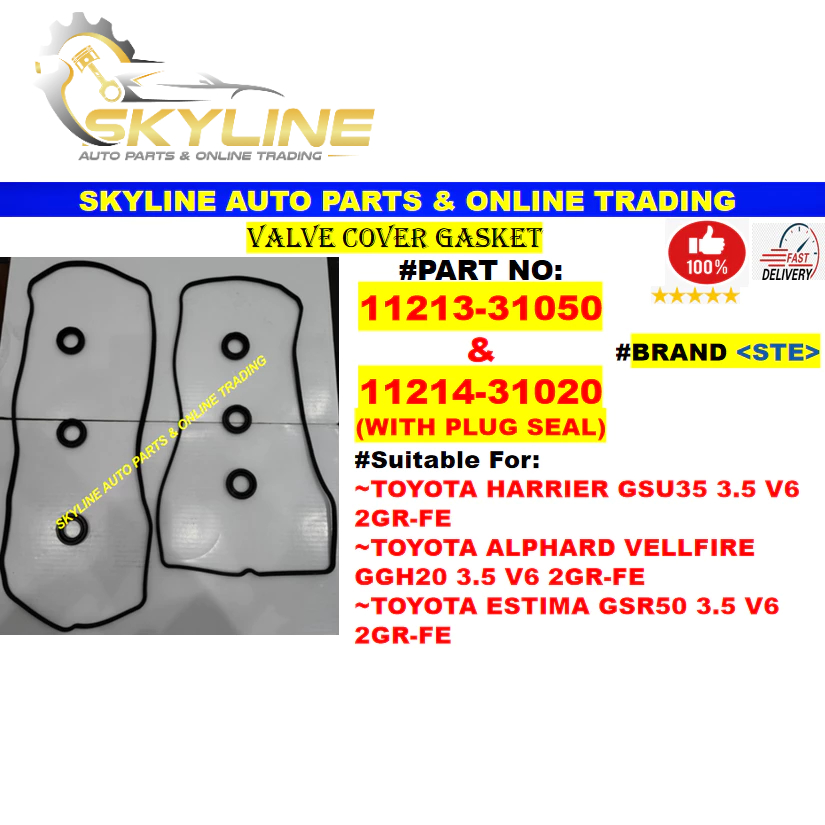 11214-31020 & 11213-31050 Valve Cover Gasket (With Plug Seal) Toyota ...