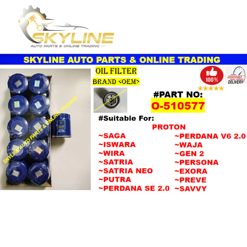 510577 Oil Filter Proton Saga / Iswara / Wira / Satria / Satria Neo ...