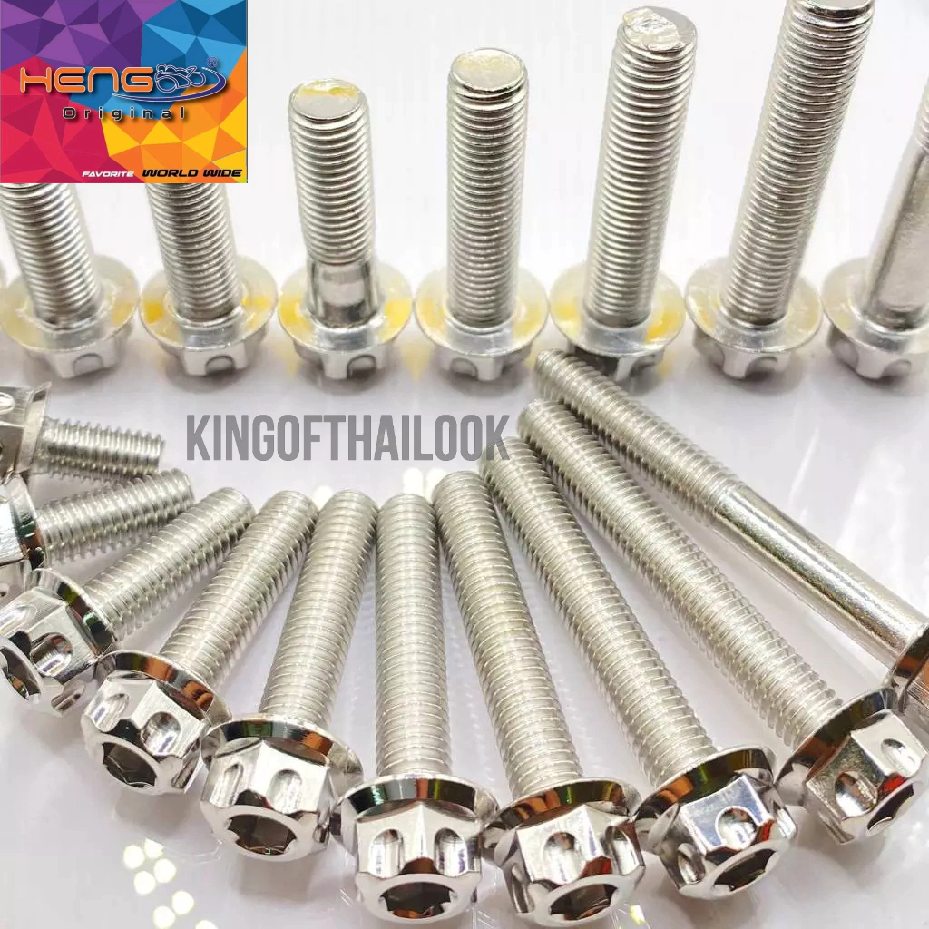 🔥SCREW CHROME SAIZ M5 M6 M8 M10 ORIGINAL HENG 🔥SKRU UNIVERSAL THAI LOOK ...