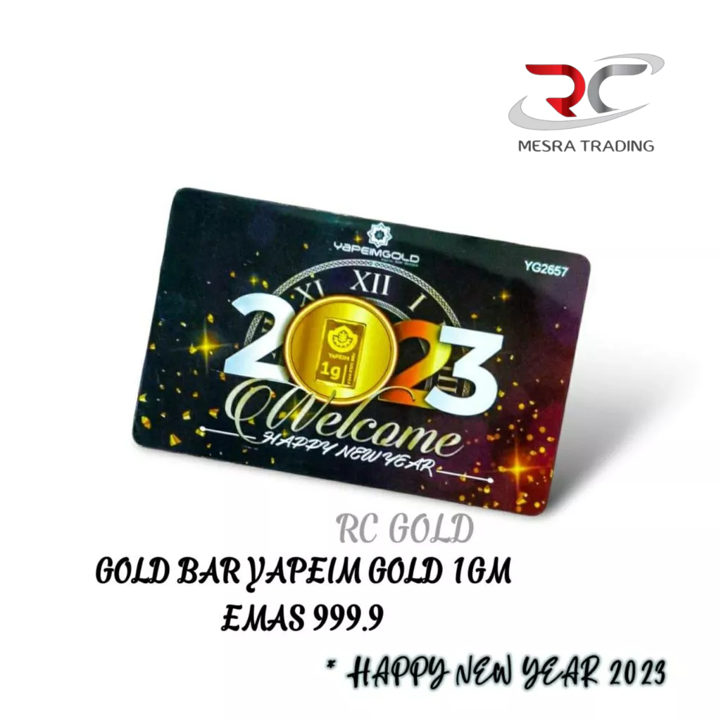 YAPEIM GOLD BULLION BAR 1.00GM 999.9 HAPPY NEW YEAR 2023 GOLD BAR 1GM ...