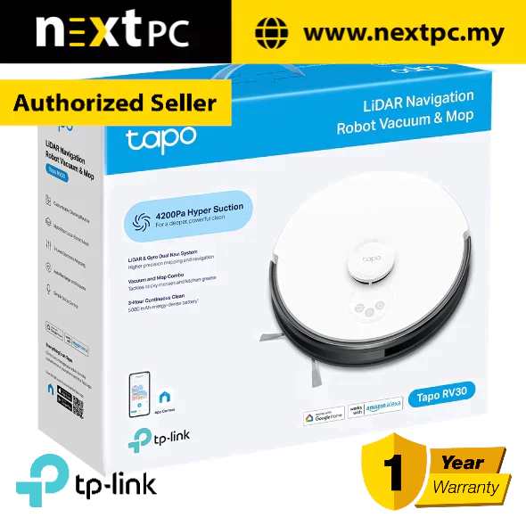 [Ready Stock] TP-LINK Tapo RV30/Tapo RV30 Plus Mop LiDAR Navigation ...