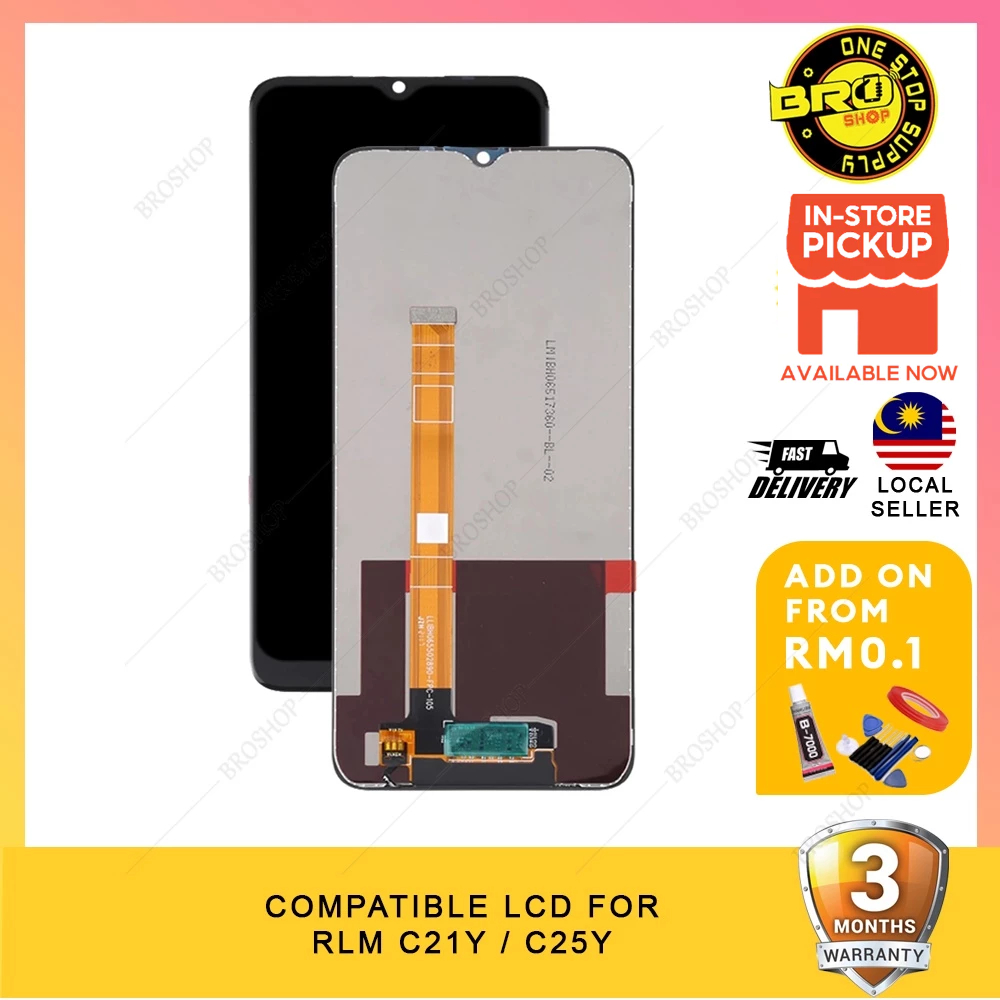 BROSHOP BS Compatible Lcd For Realm C21Y / C25Y Skrin Touch Screen With ...