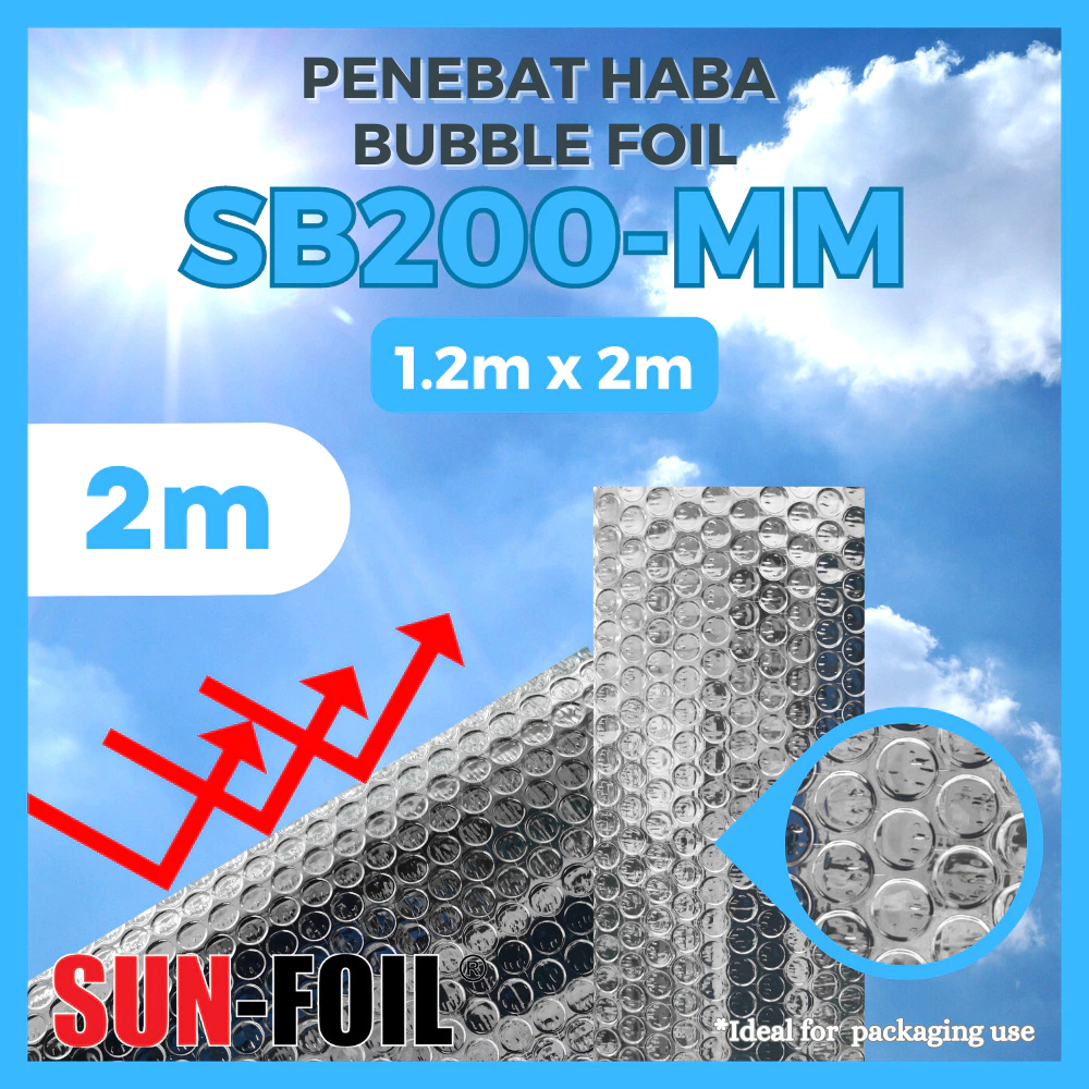 SUNFOIL SB200-MM [2m] Bubble Foil Series Bubble Aluminium Foil Penebat ...
