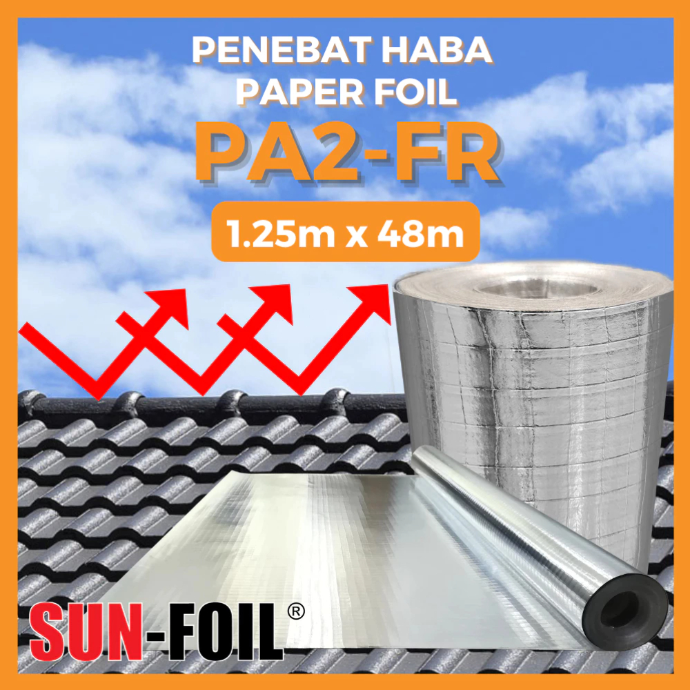 SUNFOIL Paper Foil Series PA2-FR (1.25m x 48m) Paper Aluminium Foil ...