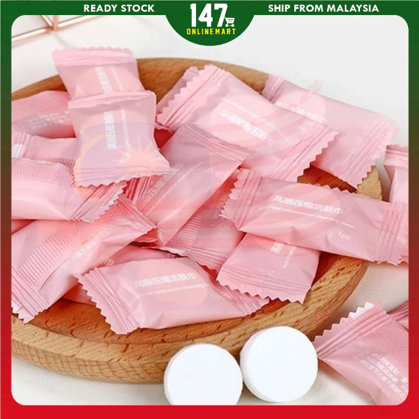 【50pc】Compressed Towel Disposable Towel Travel Face Towel Water Wet ...