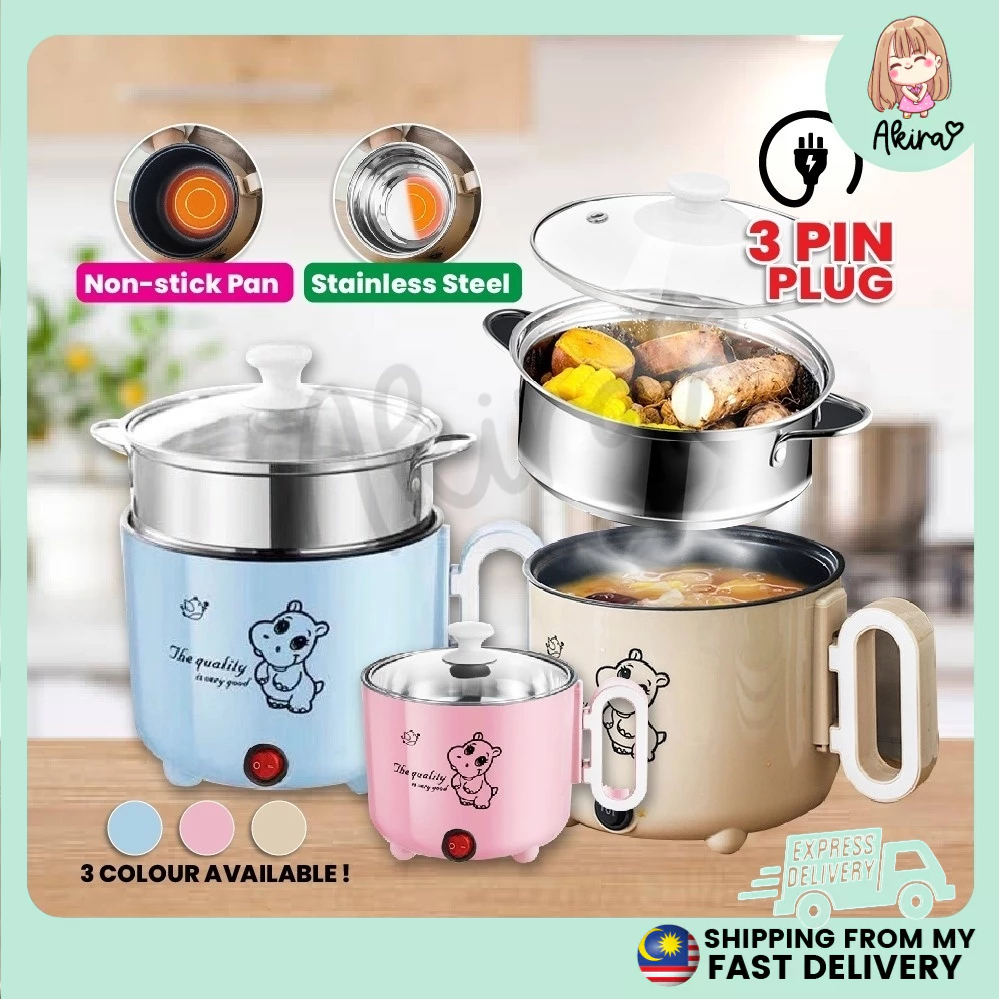 1.8L Mini Electric Rice Soup Steamboat Cooking Pot Non Stick ...
