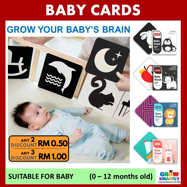 Baby Flash Card 0-36 months Baby Visual Stimulus Card Montessori Flash ...