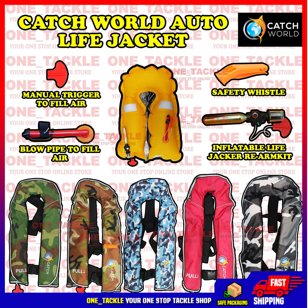 Auto life jacket jaket keselamatan laut catch world | Shopee Malaysia