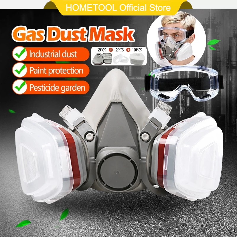 7 in1 6200 Gas Anti Poison Mask Respirator Mask Half Face Safety ...