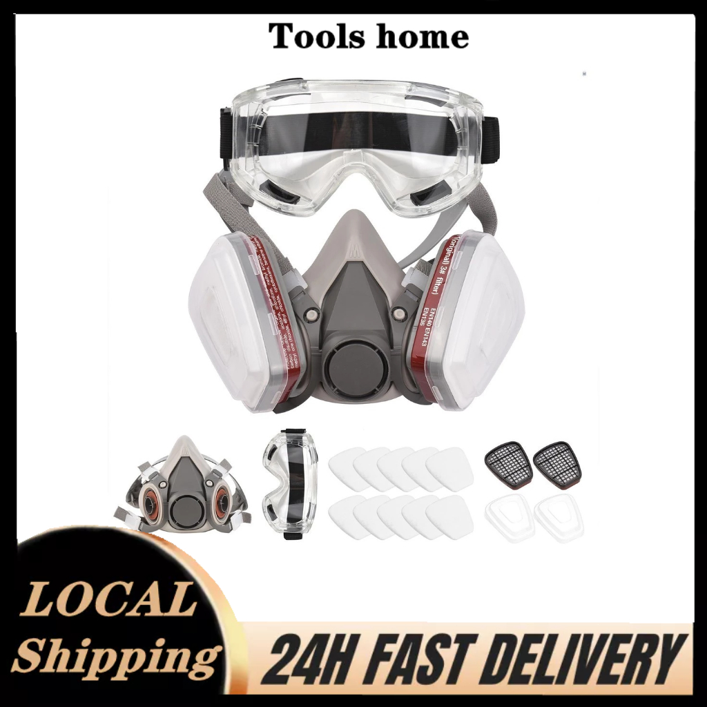 Reusable Full Face Respirator Full Face Cover 16 in 1 Gas Cover Organic ...