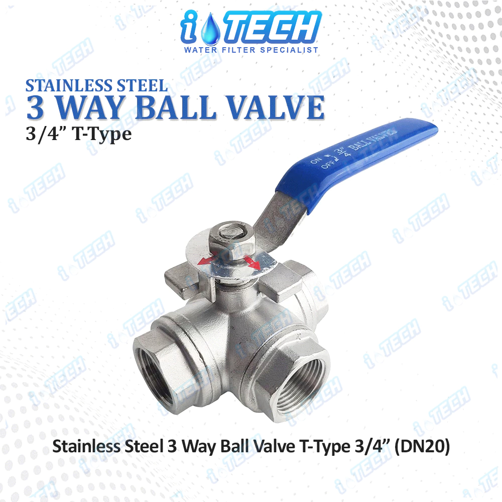 3-Way Ball Valve Stainless Steel Sus304 Pipe Three-Way T-Type Valve ...