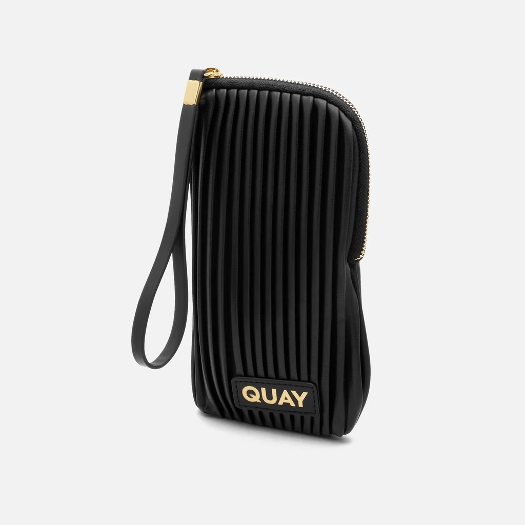 QUAY Zip Case - Black Pleated/Gold | Shopee Malaysia