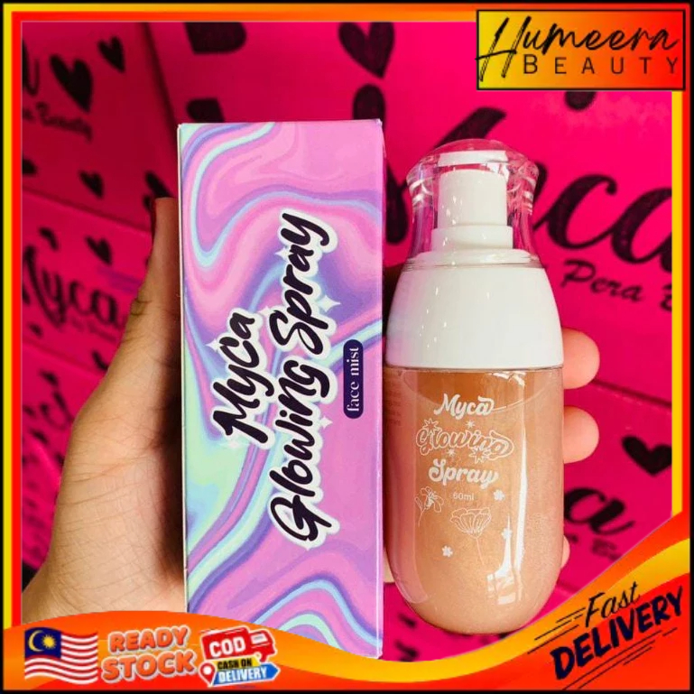 MYCA Glowing Spray Face Mist 80ml Make Up Fix Fixing Facial Setting Long Lasting Kiss Beauty ...