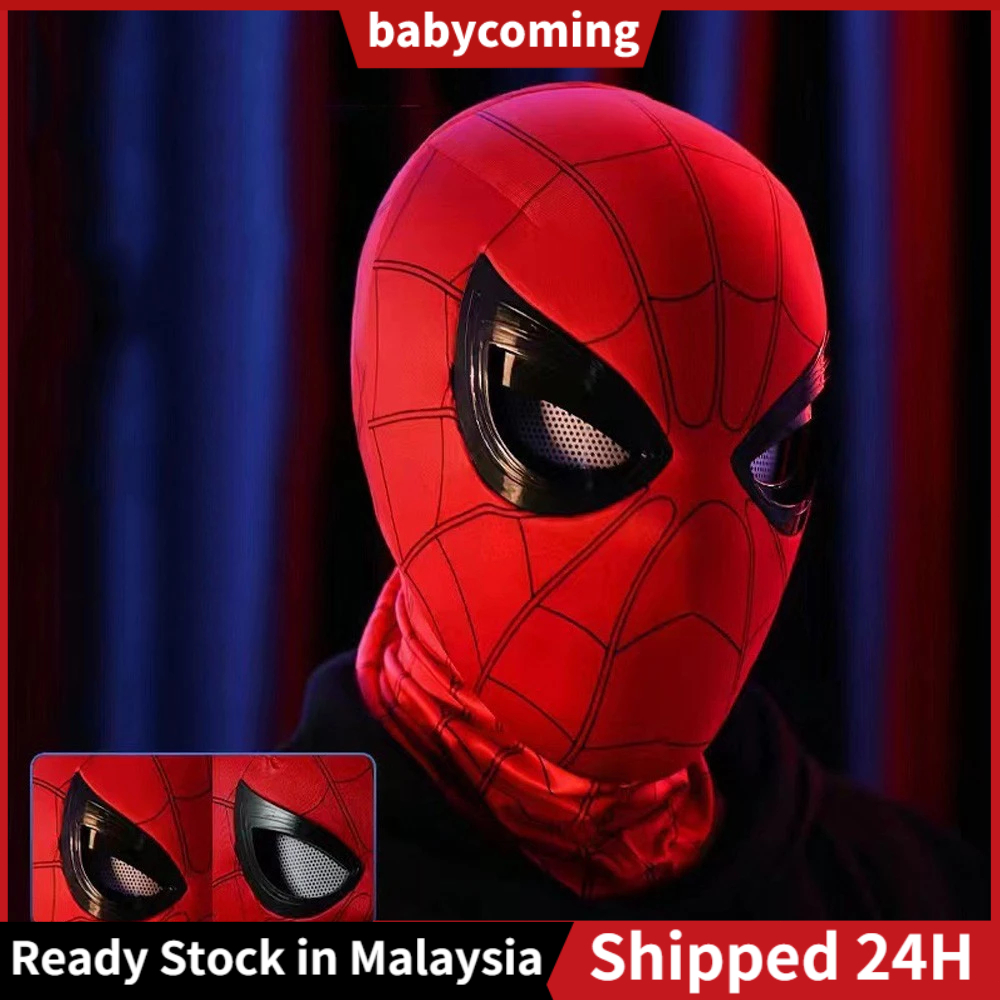 【Remote Control】Spider Man Headgear Mask with Movable Eyes 1:1 Helmet ...