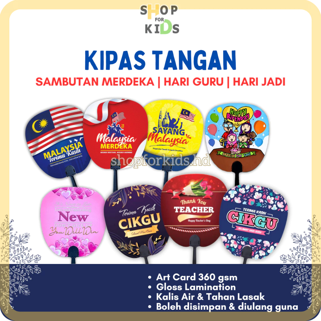 KIPAS TANGAN EVENT HARI GURU / MERDEKA / BIRTHDAY | Hand Fan Party ...