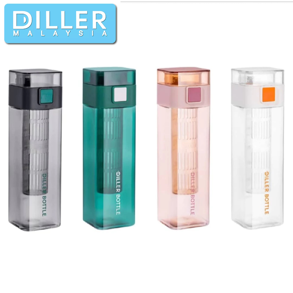 Diller Cuboid Tritan Direct Drink Water Fruit Tea Bottle with Infuser ...