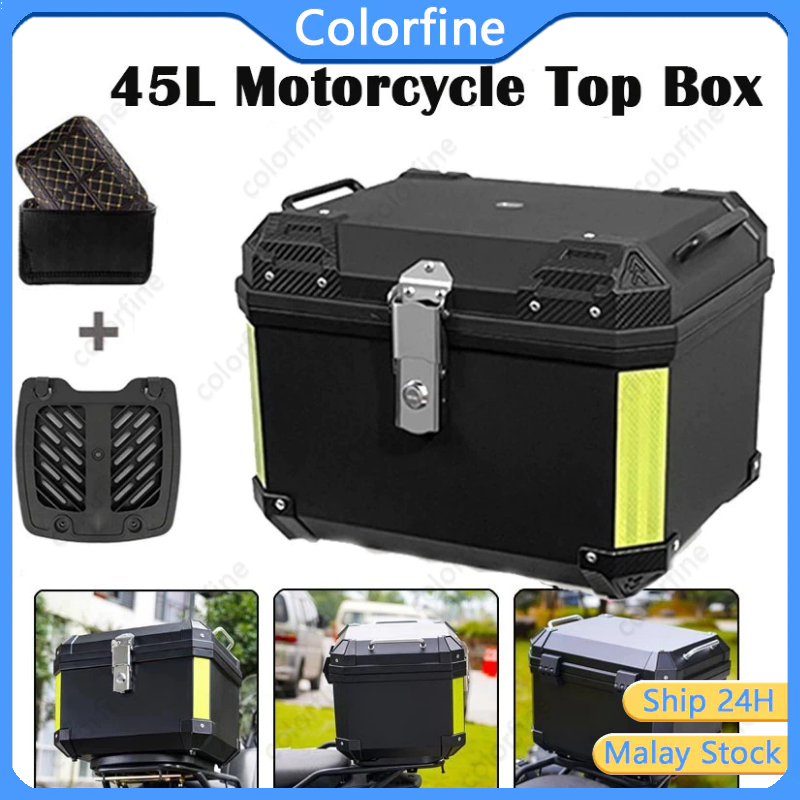 45L Motorcycle Top Box Premium Motorcycle Waterproof Storage Box Helmet ...