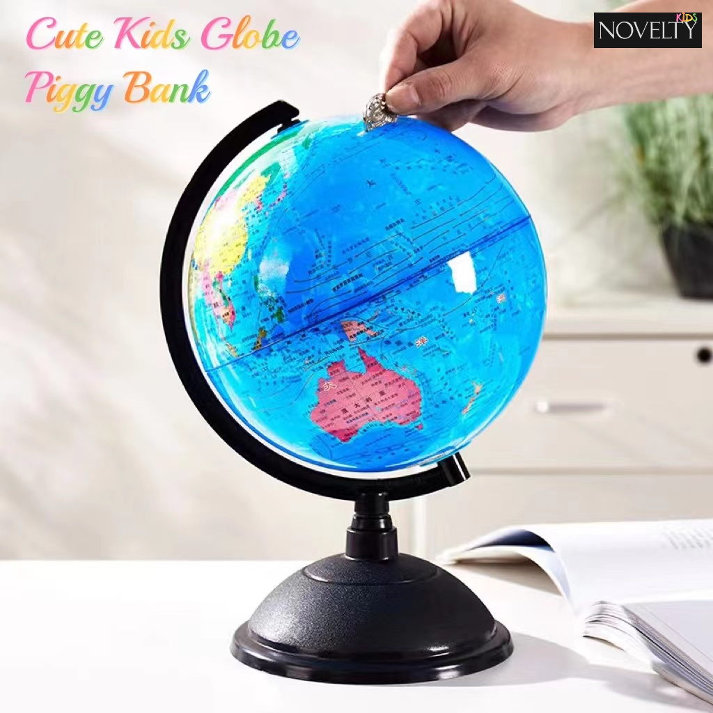 Kids World Globe Piggy Bank 10.6/14.2cm Tabung Duit Comel Glob dunia ...