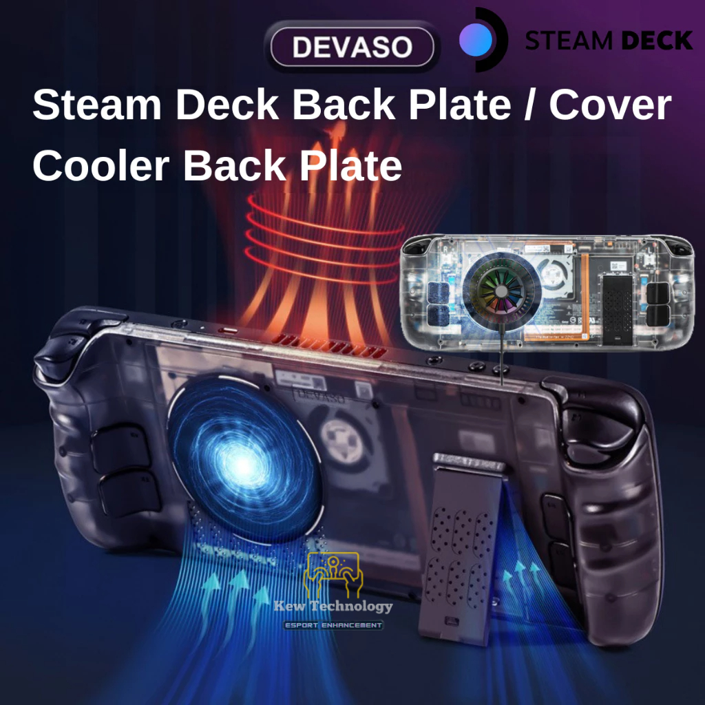 Steam Deck Back Plate Cooler Back Plate Backshell Magnetic Cooler Cooling Case Casing Cover ...